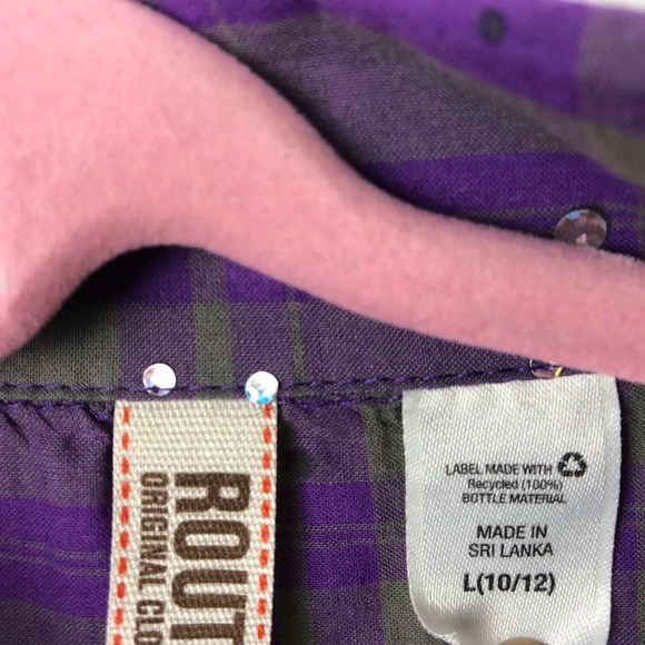 Route 66 | Shirts & Tops | Route 66 Purple Plaid Girls Shirt Size Large ...